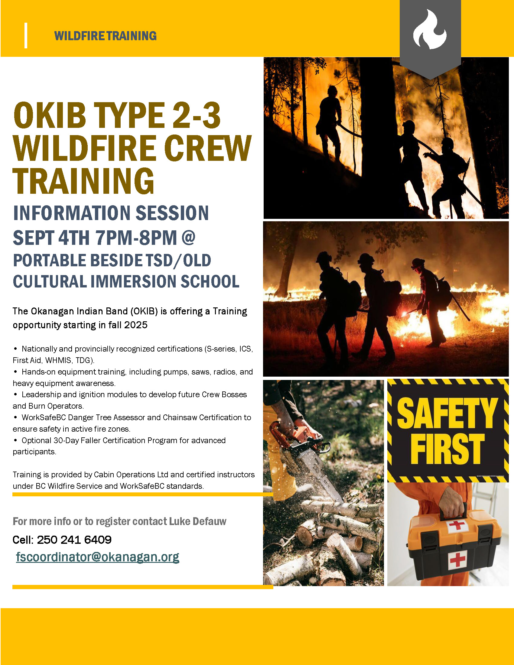 OKIB Type 2-3 Wildfire crew training - Okanagan Indian Band