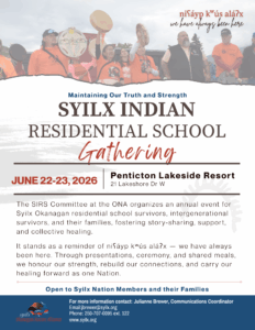 Syilx Indian Residential School Gathering 2026 - Okanagan Indian Band
